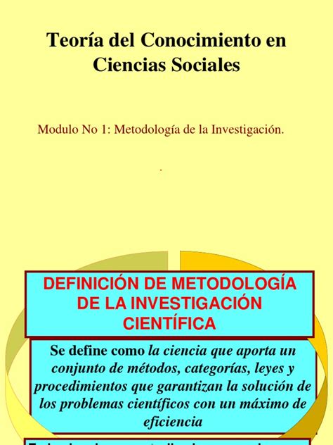 Teoria Del Conocimiento Modulo 1 Pdf Science Conocimiento