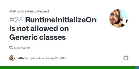 Runtimeinitializeonloadmethodattribute Is Not Allowed On Generic Classes · Issue 24 · Mathijs