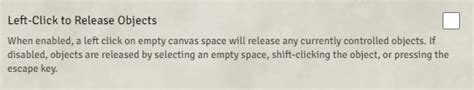 When Upgrading To A New Version Keep The Setting To Unselecting Objects