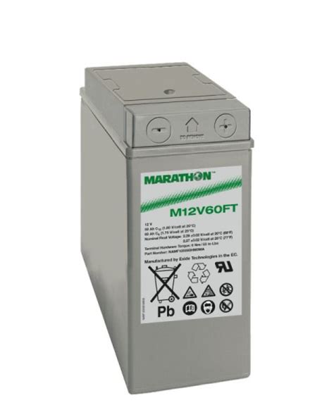 Exide Marathon M12v60ft 12v 59ah Front Terminal Agm Lead Fleece Battery