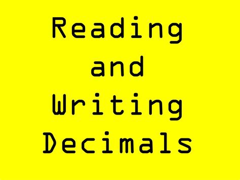 PPT Reading And Writing Decimals PowerPoint Presentation Free Download ID