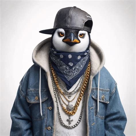 Premium Photo Photo Of Penguin As A Gang Member Isolated On White