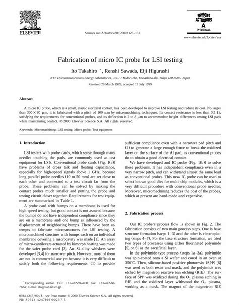 Pdf Fabrication Of Micro Ic Probe For Lsi Testing Dokumentips