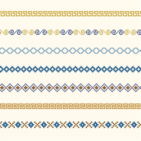 Premium Vector Cross Stitch Borders Line Borders Pattern Pixel Art Line Border Borders And
