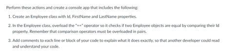 Solved Perform These Actions And Create A Console App That Chegg