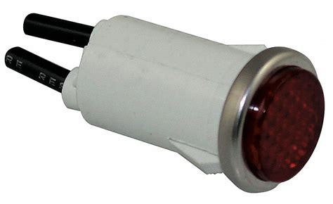 DAYTON Flush Indicator Light Red 6 In Wire Leads LED 24V AC DC 22NY44 22NY44 Grainger