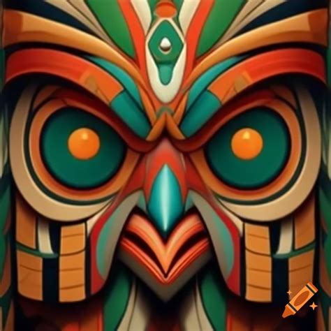 Stylized Flower With Egyptian Hieroglyphic Patterns In Gold Turquoise And Deep Red On Craiyon