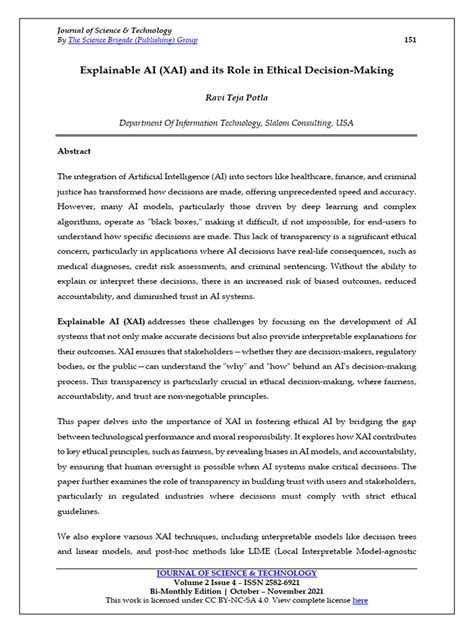 Explainableai Xai Anditsroleinethicaldecision Making Pdf