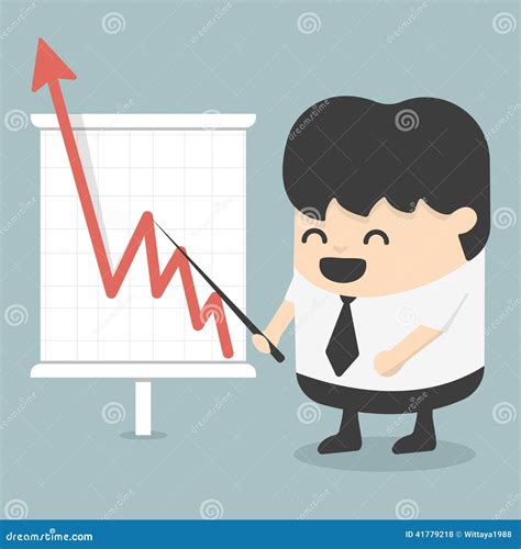Businessman With Business Growing Graph Stock Vector Illustration Of