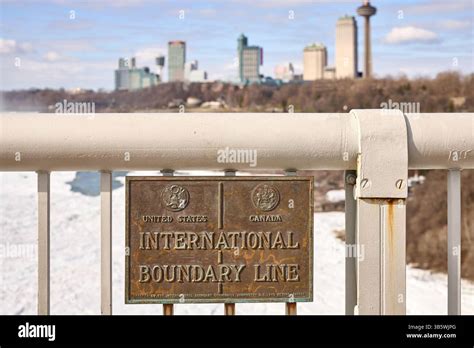 Niagara Falls Canadian Ontario And New York In The United States Border