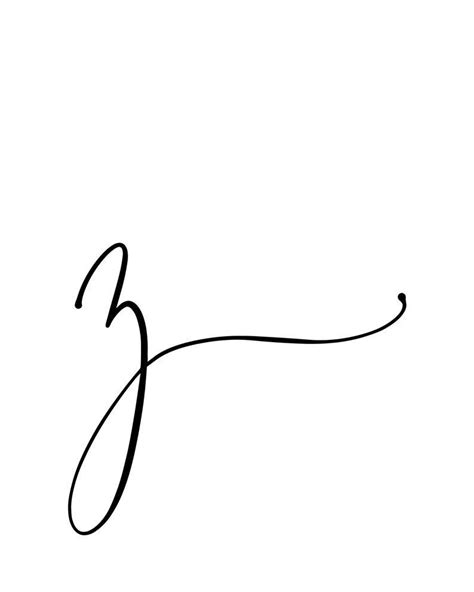 Letter Z Lowercase Script Digital Printable Art Instant Download Initial Typography Alphabet