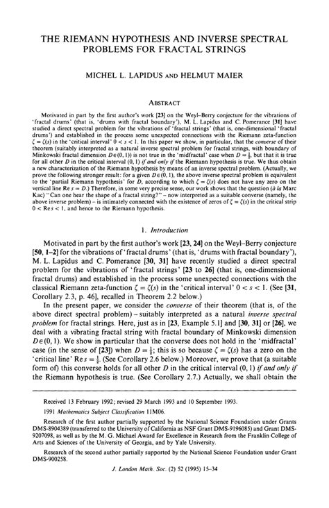 Pdf The Riemann Hypothesis And Inverse Spectral Problems For Fractal
