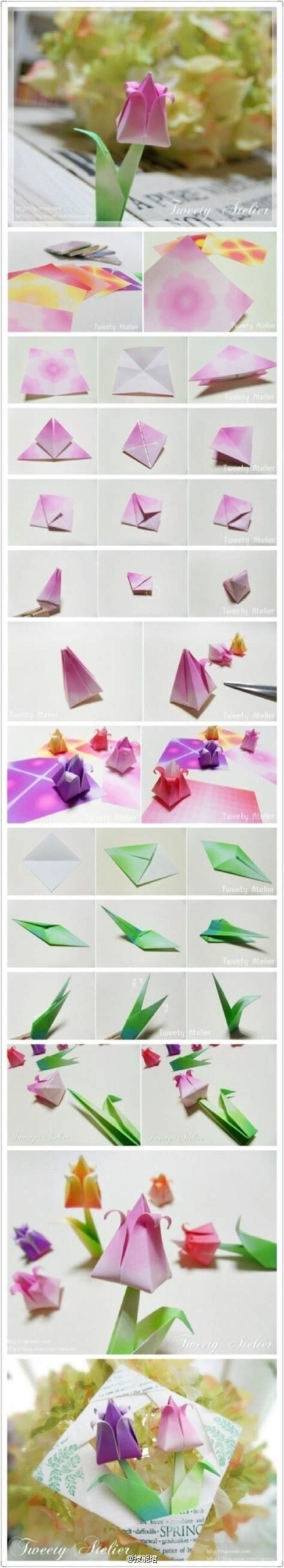 手工制作郁金香折纸 郁金香剪纸手工制作 伤感说说吧