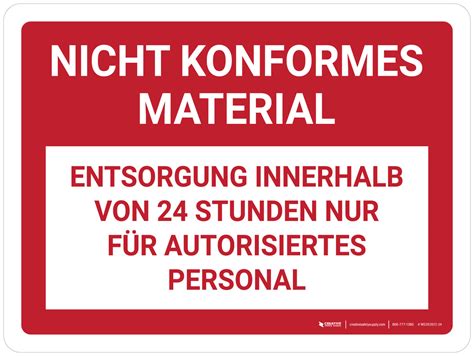 Nicht Konformes Material Non Conforming Material German Wall Sign