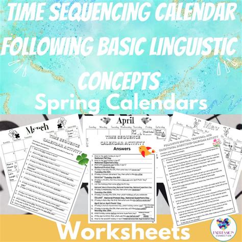 Temporal Sequencing Spring Calendar And Auditory Comprehension Directions Comprehension