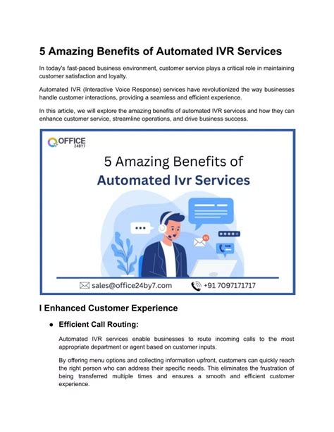 PPT Amazing Benefits Of Automated IVR Services PowerPoint Presentation ID