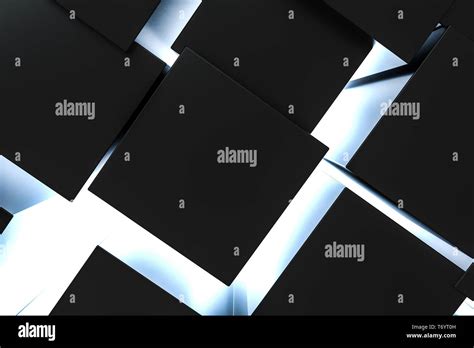 3d Rendering Dark Background Cube Bricks With Light Effect Computer Digital Background Stock