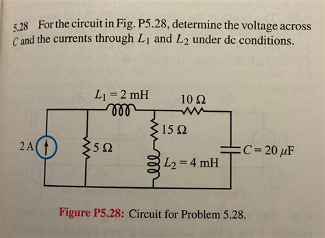 solved for the circuit in fig p5 28 determine the voltage