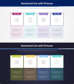 Four Horizontal Table List Diagram