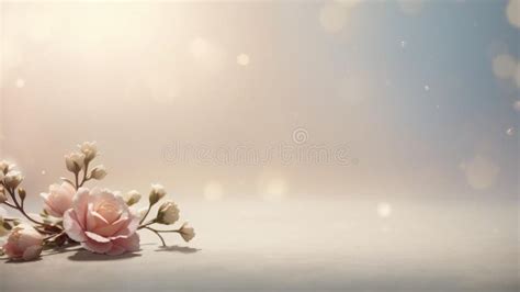Glide Shot Of Pink And White Flower On Background Blurry Stock