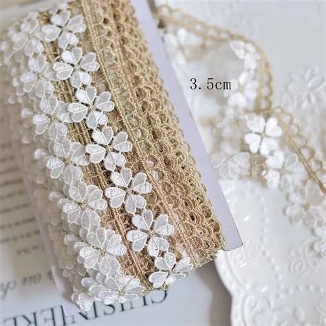 35cm 와이드 고품질 자수 레이스 원단 바느질 절묘한 골드 실버 스레드 Diy 넥 라인 커프 드레스 리본 트림 새로운레이스 Aliexpress