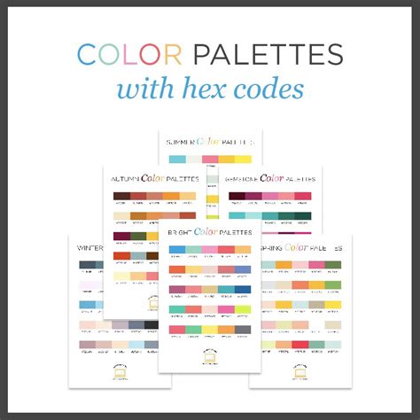 Color Palettes For Web Digital Blog And Graphic Design With Hexadecimal
