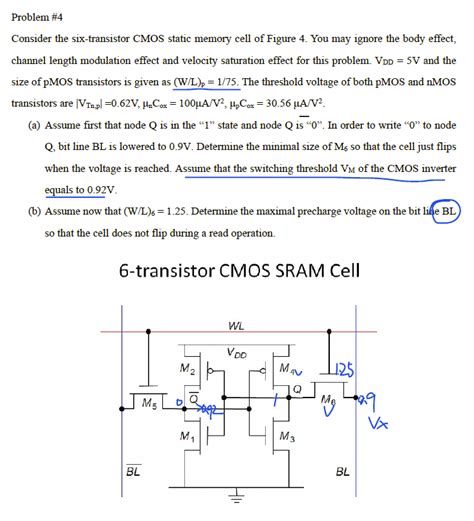 Problem 4consider The Six Transistor Cmos Static Problem 4consider The Six Transistor Cmos Static