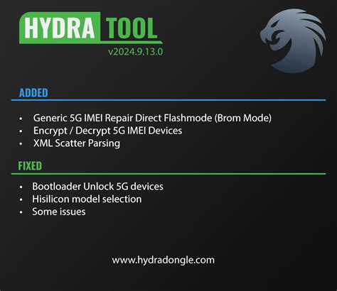 Hydra Tool V2024 9 13 0 [13 09 2024] Mediatek 5g Imei Repair Brom And Preloader Gsm Forum