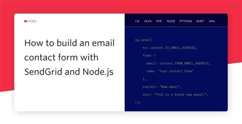 How To Build An Email Contact Form With Sendgrid And Nodejs Rtwilio