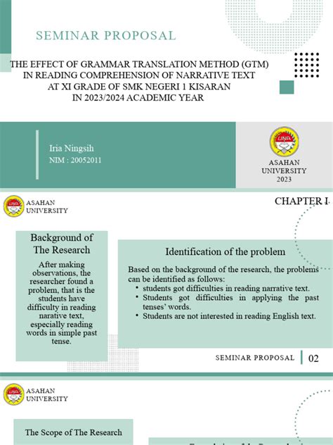 Seminar Proposal Pdf Reading Comprehension English Language