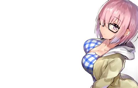 Wallpaper Girl Sexy Cleavage Pink Hair Boobs Anime Beautiful