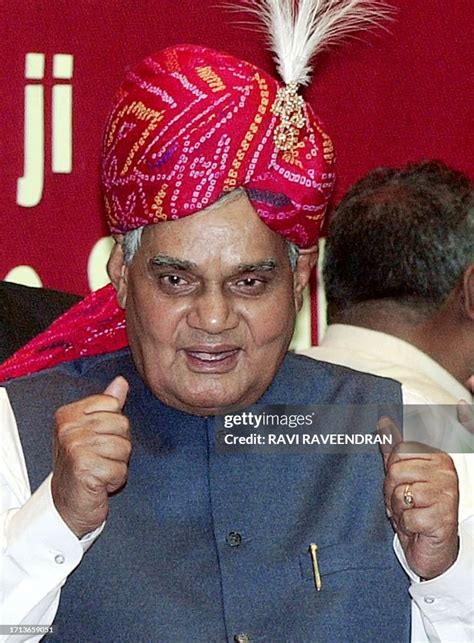Indian Prime Minister Atal Behari Vajpayee Wears A Royal Turban News Photo Getty Images