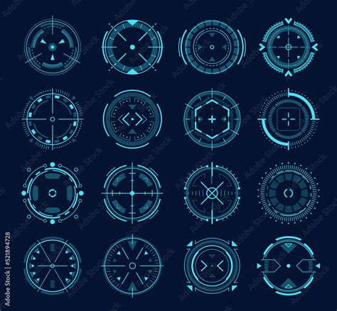 Hud Aim Target Military Crosshair Sniper Scope Of Futuristic Game Ui