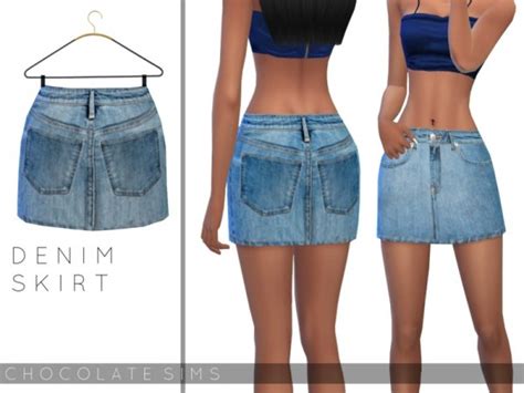 The Sims Resource Denim Skirt By Missschokolove • Sims 4 Downloads