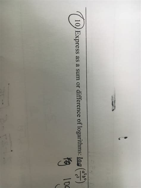 Solved Express As A Sum Of Difference Of Logarithms Log Kg Chegg