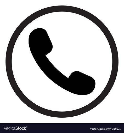 Phone Icon Circle Call Graphic Royalty Free Vector Image