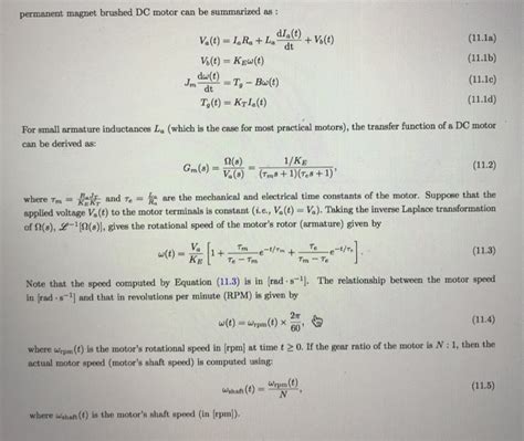 Solved Prelab DC Motor Modeling As Mentioned This Chegg