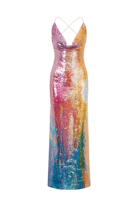 Maxi Backless Sequin Dress In Summer Gradient Cult Mia Sudi Etuz