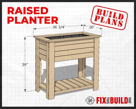 Diy Raised Planter Box Plans Etsy