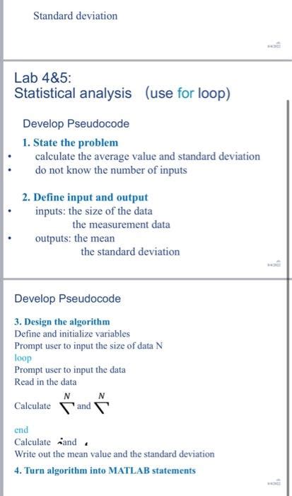 Solved Standard Deviation Lab 4and5 Statistical Analysis
