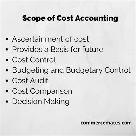 Cost Accounting Meaning Functions Scope And Objectives