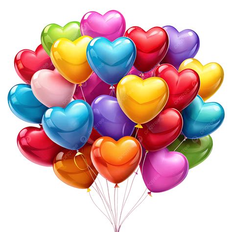 Colorful Heart Shaped Balloons Clipart Illustration Free Heart Shaped