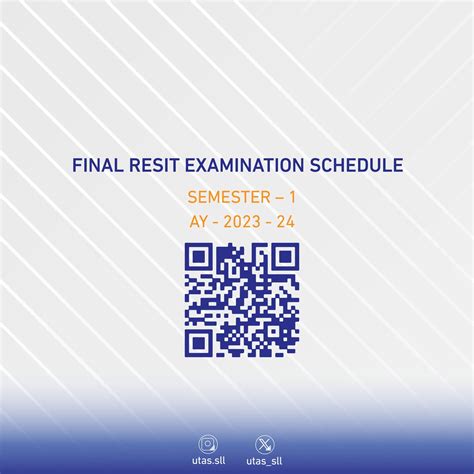 Final Resit Examination Schedule Semester 1 Ay 2023 24