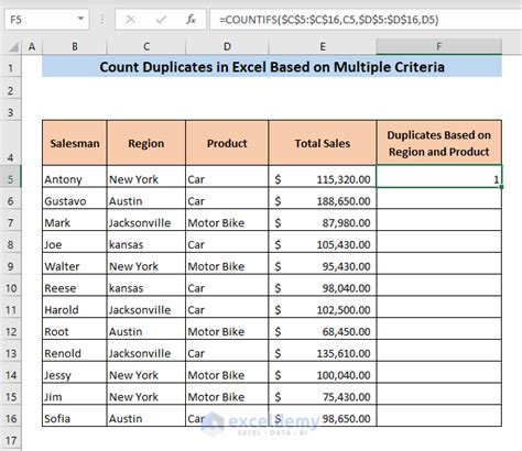 How To Count Duplicates Based On Multiple Criteria In Excel Exceldemy