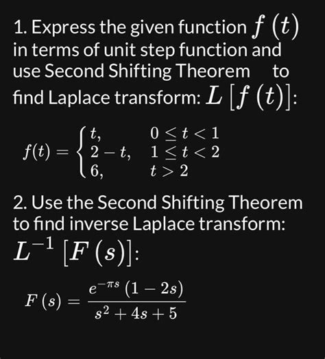 Solved Express The Given Function F T In Terms Of Unit Chegg Com
