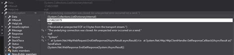 C Received An Unexpected Eof Or 0 Bytes From The Transport Stream Previous Answers To The