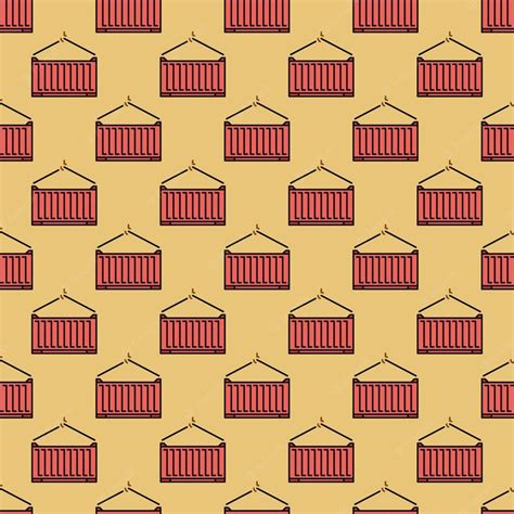 Premium Vector Red Shipping Container Vector Intermodal Cargo Seamless Pattern