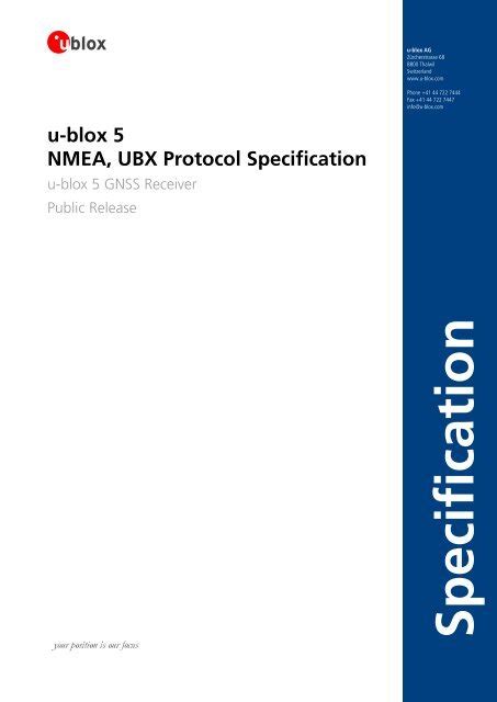 U Blox 5 Nmea Ubx Protocol Specification Advances In Electrical