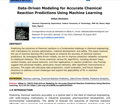 Data Driven Modeling For Accurate Chemical Reaction Predictions Using