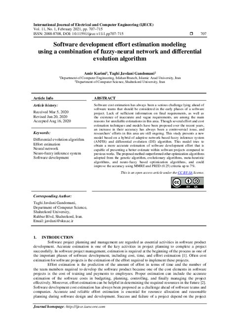 Pdf Software Development Effort Estimation Modeling Using A